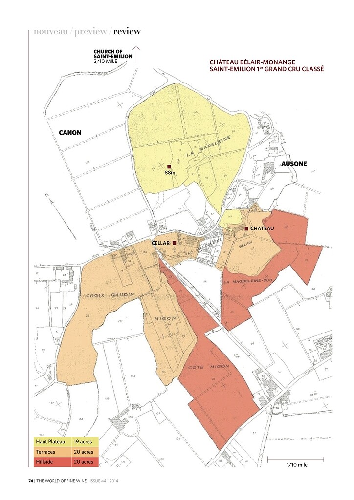 A map of Chateau Magdelaine and its incorporation into Belair Monange ...