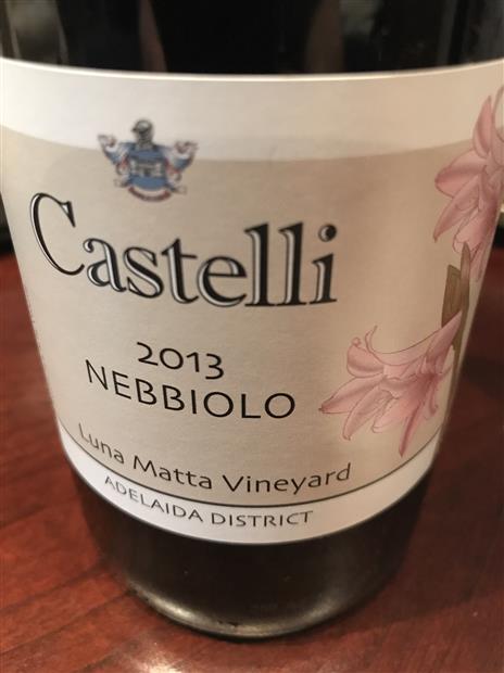 TN: 2013 Castelli Vineyards Nebbiolo Luna Matta - WINE TALK ...