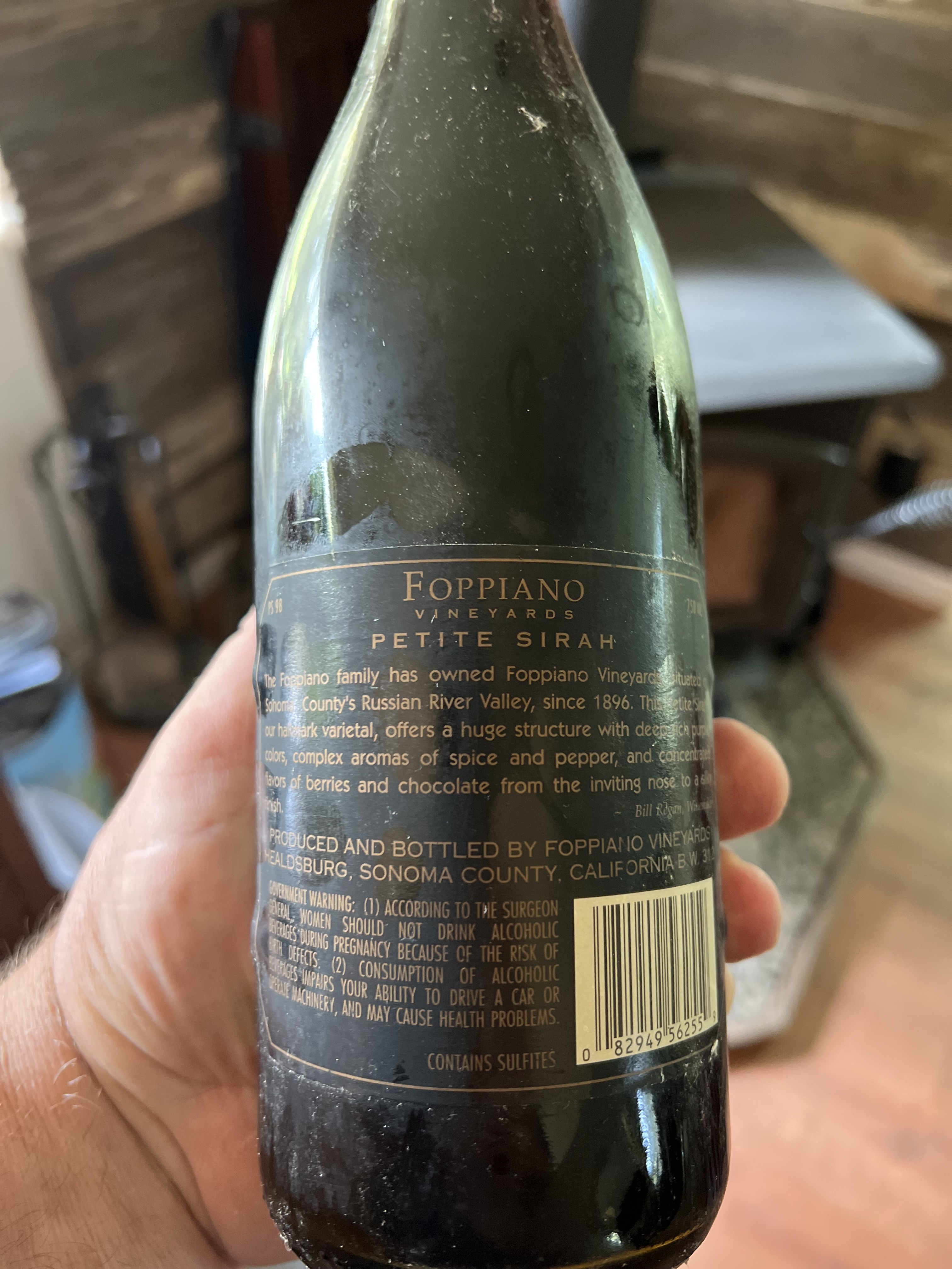 TN: 1998 Foppiano Petite Sirah (USA, California, Sonoma County, Sonoma ...