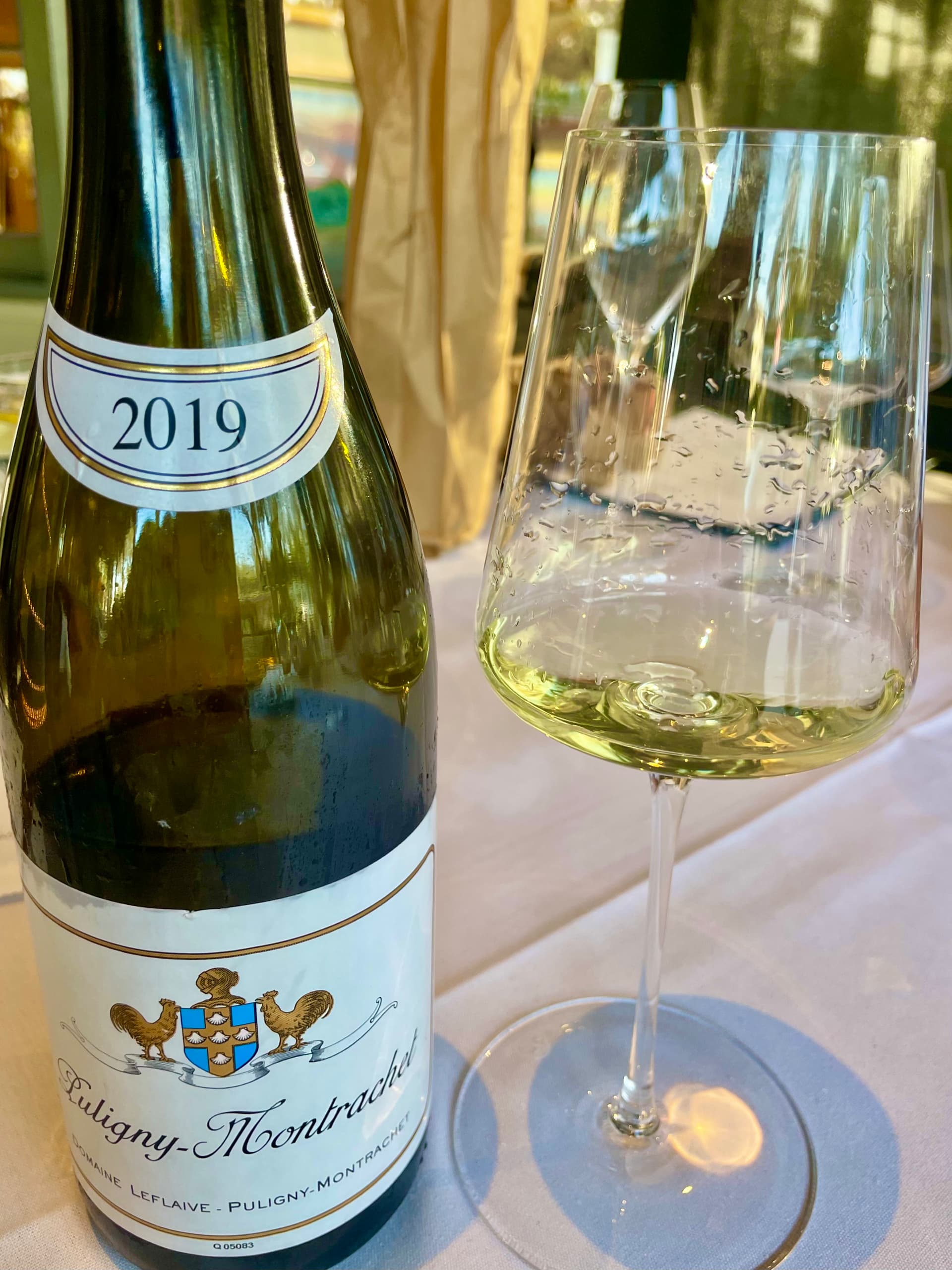 3 wines tasted blind at dinner: NV Ruinart BdB, 2019 Leflaive P-M and ...