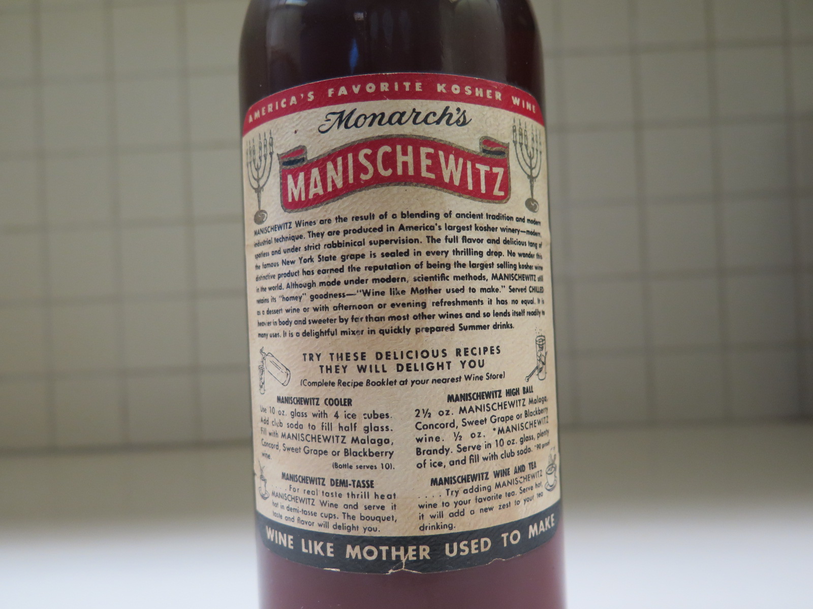 Oldest Manischewitz in Existence - WINE TALK - WineBerserkers