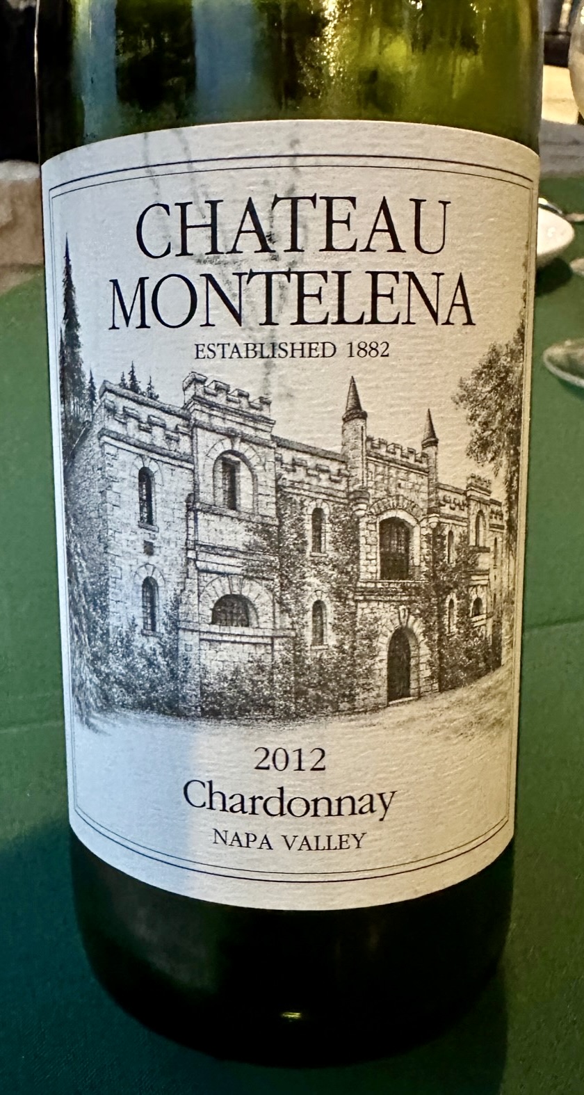 Dinner with 1990 and 2012 Dom Perignon, 2012 Ch Montelena Chardonnay ...
