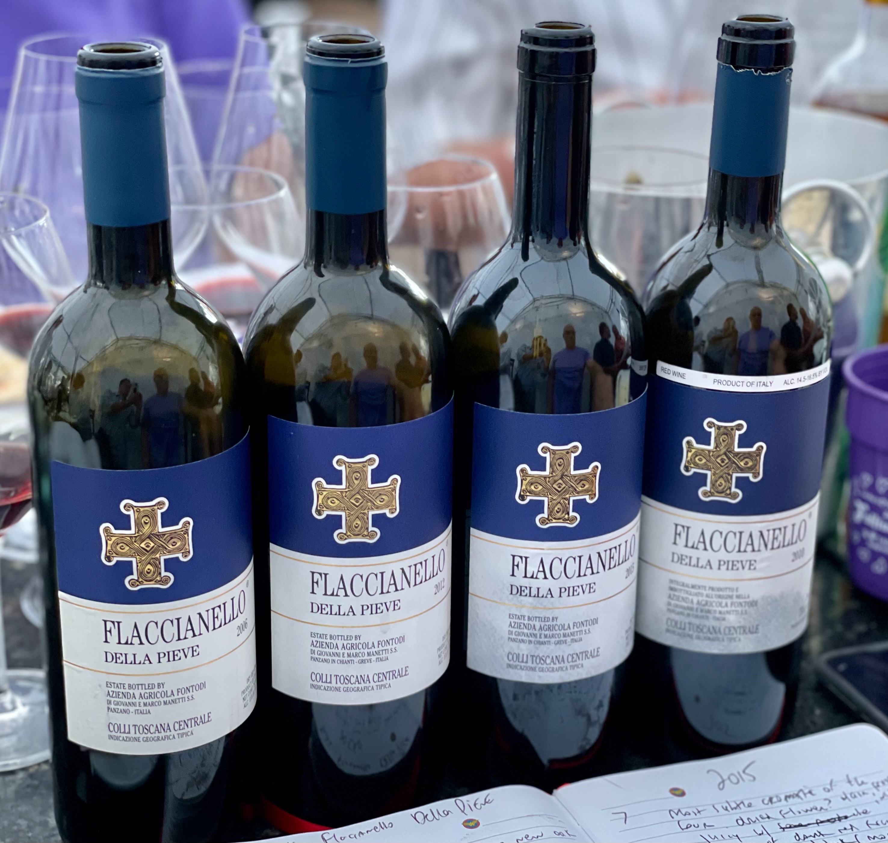 The OC gang does it righteously: Blind format of 4 Cristal, 4 Fontodi ...
